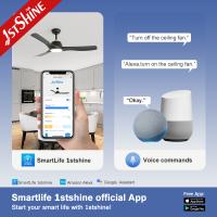 China SAA Black Plastic 52 Inch Modern LED Ceiling Fan with DC Motor and Smart Device Support for sale