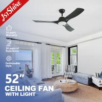 China SAA Black Plastic 52 Inch Modern LED Ceiling Fan with DC Motor and Smart Device Support for sale