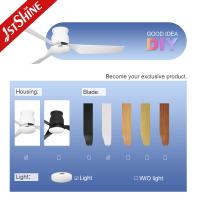 China 52 Inches Low Profile Dimmable LED Ceiling Fan with ABS Blade and Smart Device Support for sale