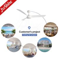 China 52 Inches Modern White Plastic Ceiling Fan with DC Motor and Remote Control for sale