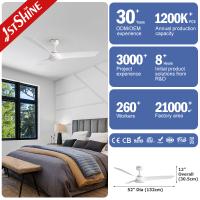 China 52 Inches Modern White Plastic Ceiling Fan with DC Motor and Remote Control for sale