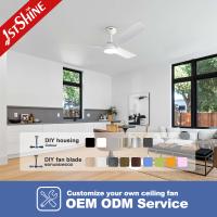 China 52 Inches Modern White Plastic Ceiling Fan with DC Motor and Remote Control for sale
