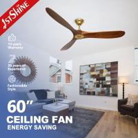 China 60 Inch Modern Decorative Ceiling Fan With Quiet DC Motor and 3 Wooden Blades for Villa for sale