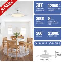 China Ultra-Thin 42 Inch Smart Ceiling Fan with Retractable Blades and DC Motor for sale