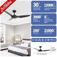 China 52 Inches White ABS Blade Remote Smart APP Control Ceiling Fan with Lower Noise and Energy Saving for sale