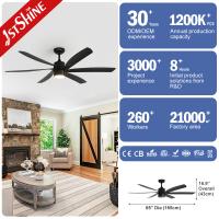China 65 Inches Remote LED Ceiling Fan with High Air Volume and ABS Blades for Large Spaces for sale