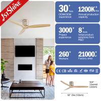 China 52 Inch Solid Wood Ceiling Fan with DC Motor and Remote Control for Home, Hotel, and Office for sale