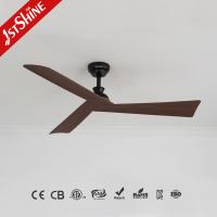 China Lower Noise 52 Inch Ceiling Fan with Dark Wood Grain Blades and 6 Speeds Remote Control for sale
