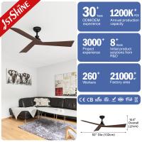 China Lower Noise 52 Inch Ceiling Fan with Dark Wood Grain Blades and 6 Speeds Remote Control for sale
