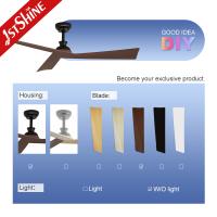 China Lower Noise 52 Inch Ceiling Fan with Dark Wood Grain Blades and 6 Speeds Remote Control for sale