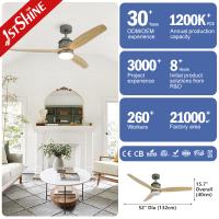 China 52 Inch DC Motor Ceiling Fan with Solid Wood Blades and LED Light for sale
