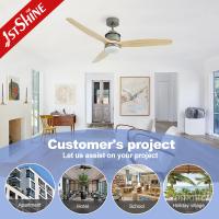 China 52 Inch DC Motor Ceiling Fan with Solid Wood Blades and LED Light for sale