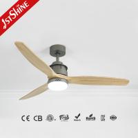 China 52 Inch DC Motor Ceiling Fan with Solid Wood Blades and LED Light for sale
