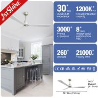 China Vintage 220V DC Wood Blade Ceiling Fan with Energy Saving and Lower Noise for Home and Office for sale