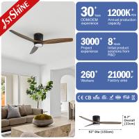 China 52 Inches Ceiling Fan Light with DC Motor and Solid Wood Blades for Indoor Living Room for sale