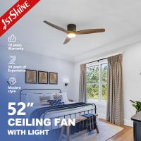 China 52 Inches Ceiling Fan Light with DC Motor and Solid Wood Blades for Indoor Living Room for sale