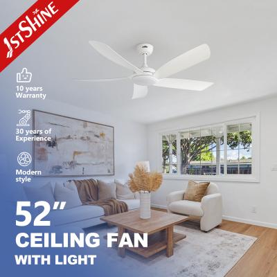 China 52 Inch Modern Ceiling Fan with Light Featuring Silent DC Motor and 5 ABS Blades for Ultra-Slim Design for sale