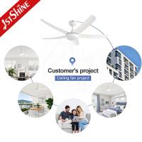 China 52-Inch Modern Ceiling Fan with Remote Control and Built-In LED Light for Quiet Cooling for sale