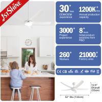 China 52-Inch Modern Ceiling Fan with Remote Control and Built-In LED Light for Quiet Cooling for sale