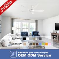 China 52-Inch Modern Ceiling Fan with Remote Control and Built-In LED Light for Quiet Cooling for sale