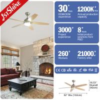 China 52-inch Modern Ceiling Fan with Silent DC Motor and Reversible Airflow - LED Light and Remote Control for sale