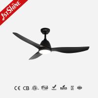 China 52 Inches Matte Black Modern Ceiling Fan with LED Light and Silent DC Motor for sale