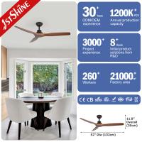 China 1stshine 52 Inches Solid Wood Ceiling Fan with Silent DC Motor and Hand-Carved Blades for Modern Living for sale