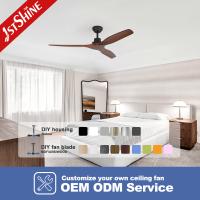 China 1stshine 52 Inches Solid Wood Ceiling Fan with Silent DC Motor and Hand-Carved Blades for Modern Living for sale