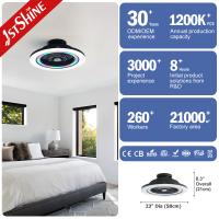 China 23 Inch Bladeless Ceiling Fan with DC Motor RGB Light and Remote Control for Bedroom for sale