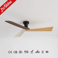 China 52 Inches Flush Mount Ceiling Fan with Silent DC Motor and Wood-Tone ABS Blades for sale