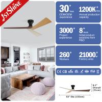 China 52 Inches Flush Mount Ceiling Fan with Silent DC Motor and Wood-Tone ABS Blades for sale