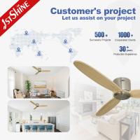 China 220V Flush Mount Ceiling Fan With Solid Wood Blades and 6 Speed Remote Control for sale
