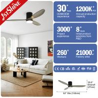China Low Noise 52 Inch Solid Wood Flush Mount Ceiling Fan With LED Light for sale
