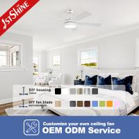 China 52 Inch Modern Ceiling Fan with LED Light and Energy Saving DC Motor for Whisper Quiet Operation for sale