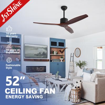 China 52 Inch Solid Wood Ceiling Fan with DC Motor for Silent Operation and Large Airflow for sale