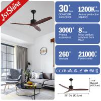 China 52 Inch Solid Wood Ceiling Fan with DC Motor for Silent Operation and Large Airflow for sale