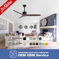 China 52 Inch Solid Wood Ceiling Fan with DC Motor for Silent Operation and Large Airflow for sale