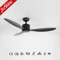 China 52 Inch Black Ceiling Fan with Silent DC Motor and 3 ABS Blades for Modern Minimalist Design for sale
