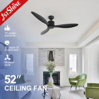 China 52 Inch Black Ceiling Fan with Silent DC Motor and 3 ABS Blades for Modern Minimalist Design for sale