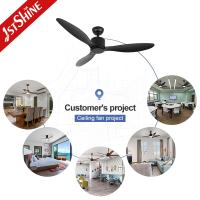 China 52 Inch Black Ceiling Fan with Silent DC Motor and 3 ABS Blades for Modern Minimalist Design for sale