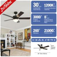 China 52 Inch Modern Ceiling Fan with Light Featuring DC Motor and 6 Speed Remote Control for sale