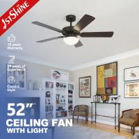 China 52 Inch Modern Ceiling Fan with Light Featuring DC Motor and 6 Speed Remote Control for sale