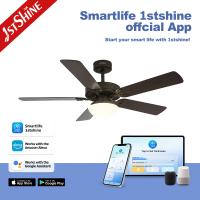 China 52 Inch Modern Ceiling Fan with Light Featuring DC Motor and 6 Speed Remote Control for sale