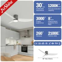 China 52 Inch DC Motor Flush Mount Ceiling Fan with Remote Control and LED Light for sale
