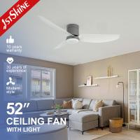 China 52 Inch DC Motor Flush Mount Ceiling Fan with Remote Control and LED Light for sale