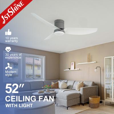 China 52 Inch DC Motor Flush Mount Ceiling Fan with Remote Control and LED Light for sale