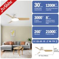 China 43 Inch Flush Mount Ceiling Fan with Dimmable LED Light and Remote Control for sale