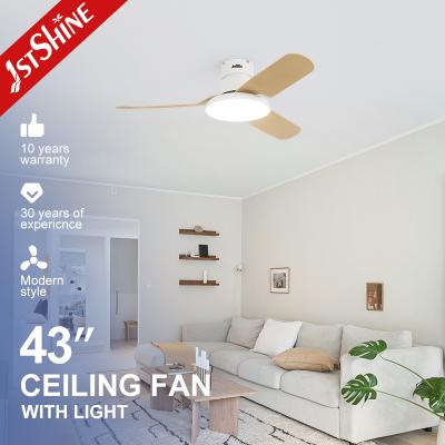 China 43 Inch Flush Mount Ceiling Fan with Dimmable LED Light and Remote Control for sale