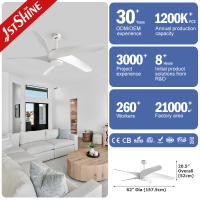 China 62-inch 5 ABS Blade Plastic Ceiling Fan with LED Light and DC Motor for sale