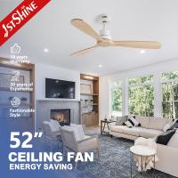 China 52 Inch Solid Wood Ceiling Fan with DC Motor and Solid Wood Blades for Modern Interiors for sale